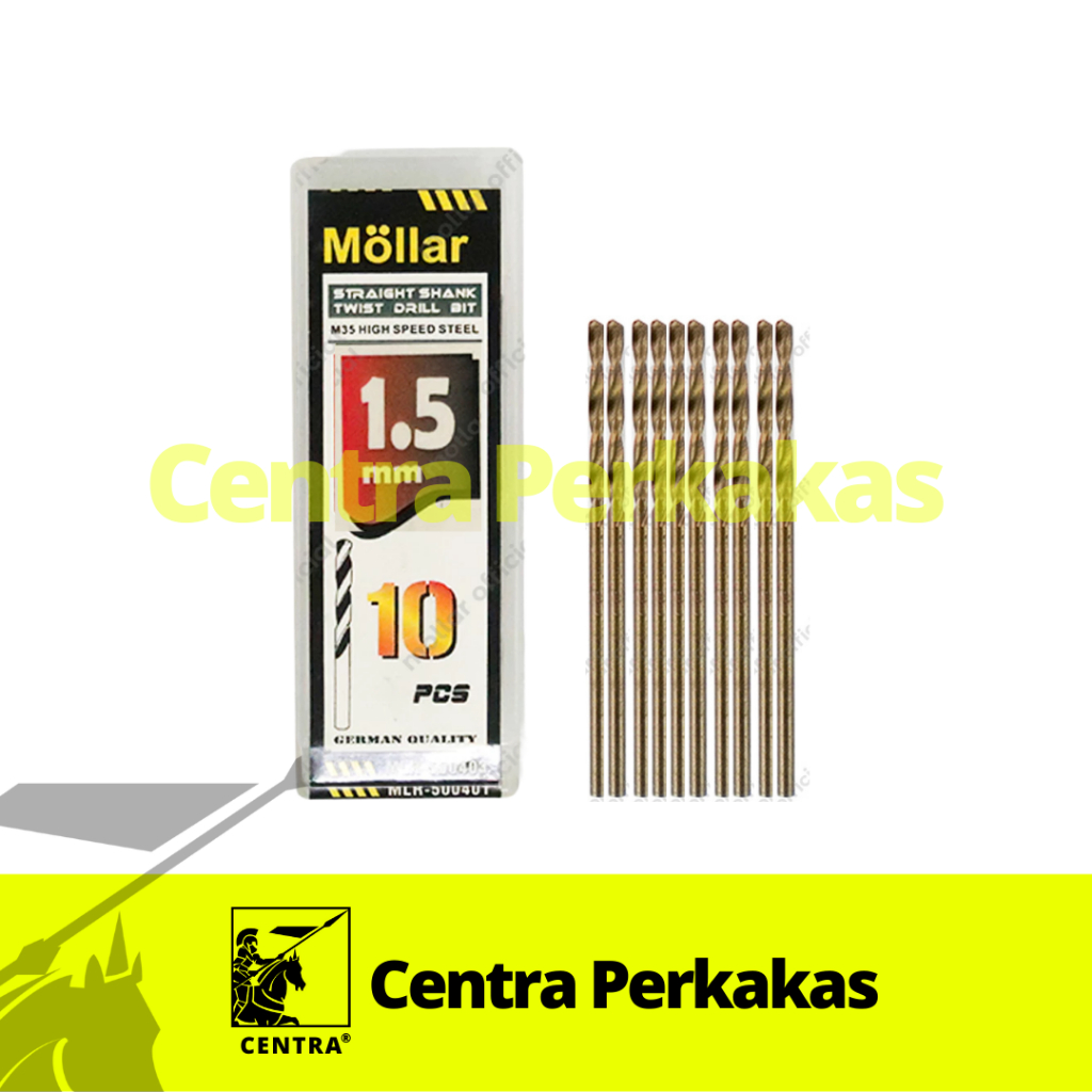 Jual MOLLAR Mata Bor Besi Cobalt Mata Bor Stainless Steel 1.5mm 10PCS ...
