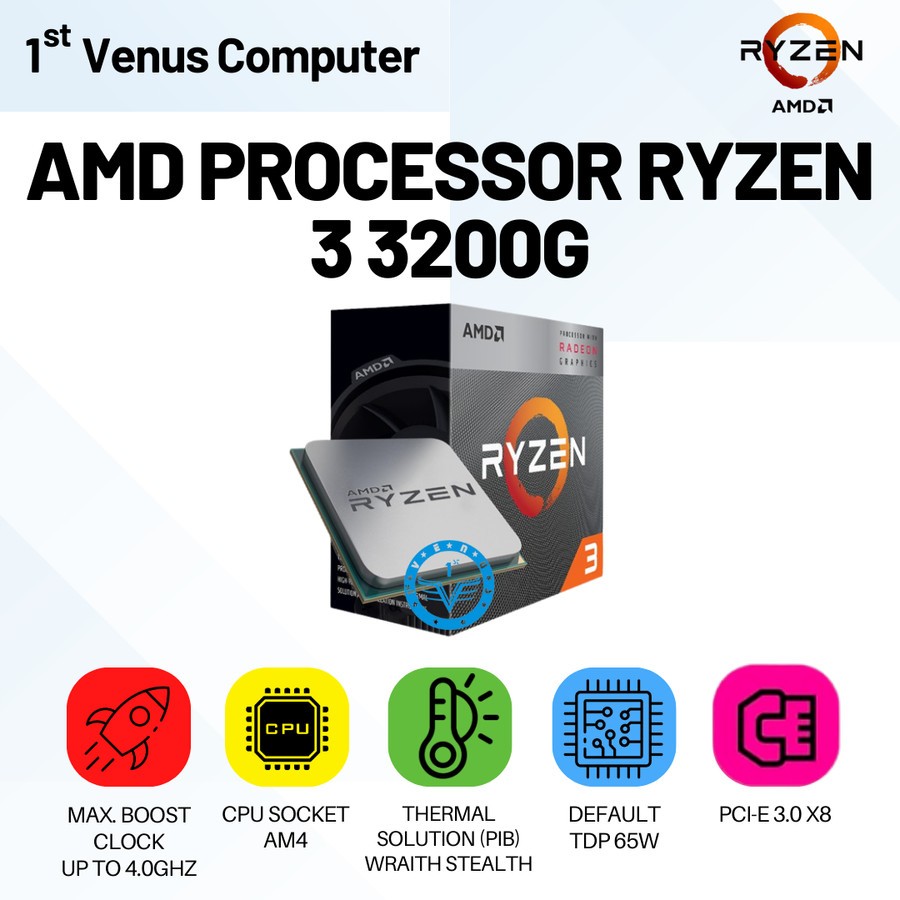 Jual PROCESSOR AMD RYZEN 3 3200G AM4 3.6GHz UP TO 4.0GHz BOX | Shopee ...