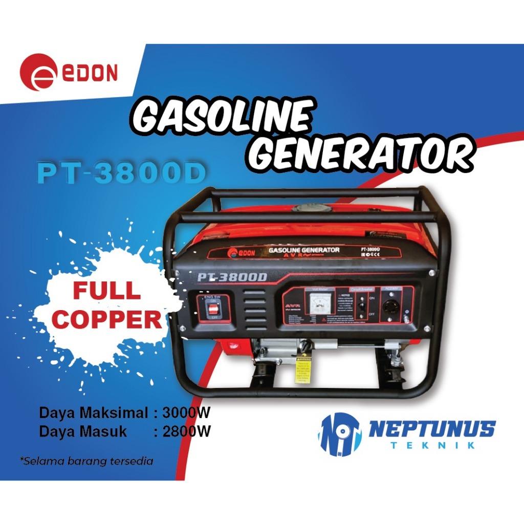 Jual GENSET 3800 Watt EDON 3800 Gasoline Generator Generator Bensin 4 ...