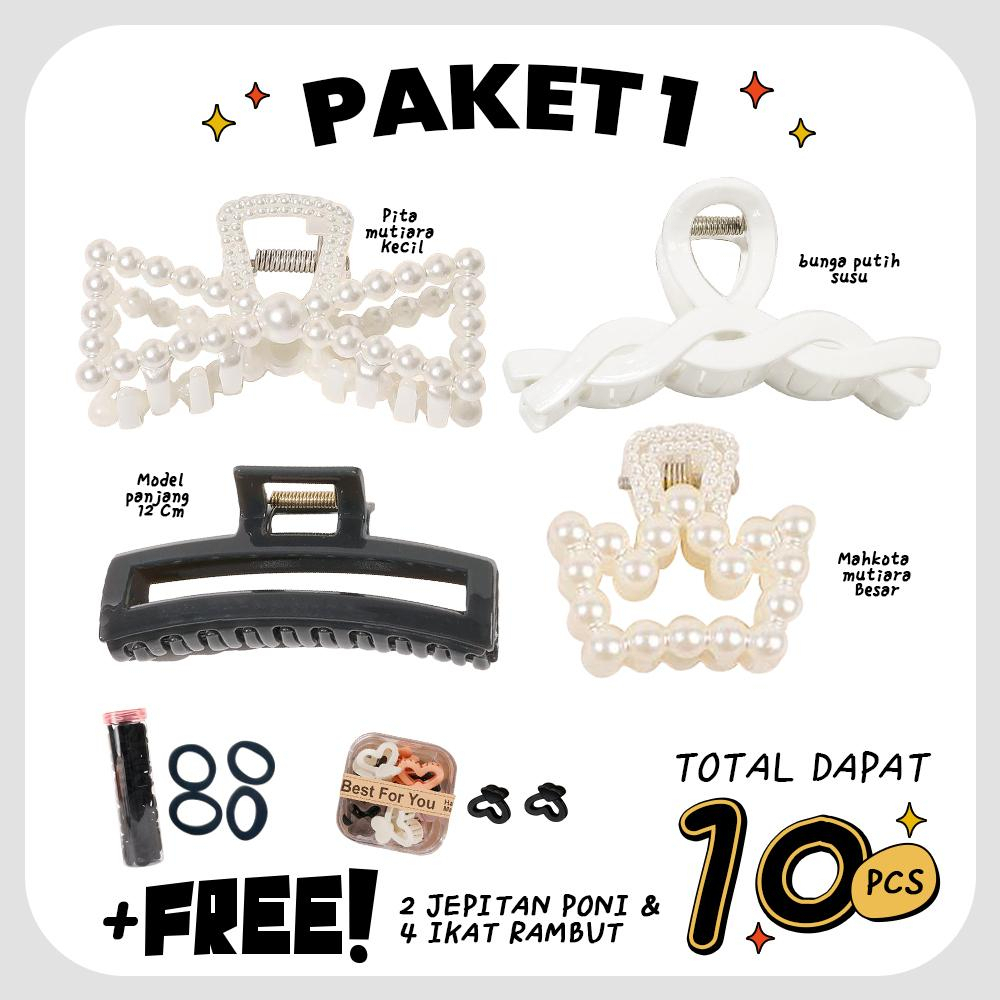 Jual BONBOX Paket Jepitan Korea Bando Ikat Rambut Jepitan Poni Pin ...