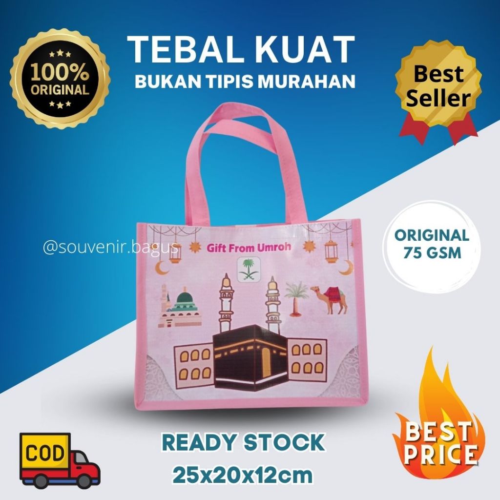 Jual Tas Oleh Oleh Souvenir Umroh Haji Ready Pink Kakbah Masjidil Haram ...