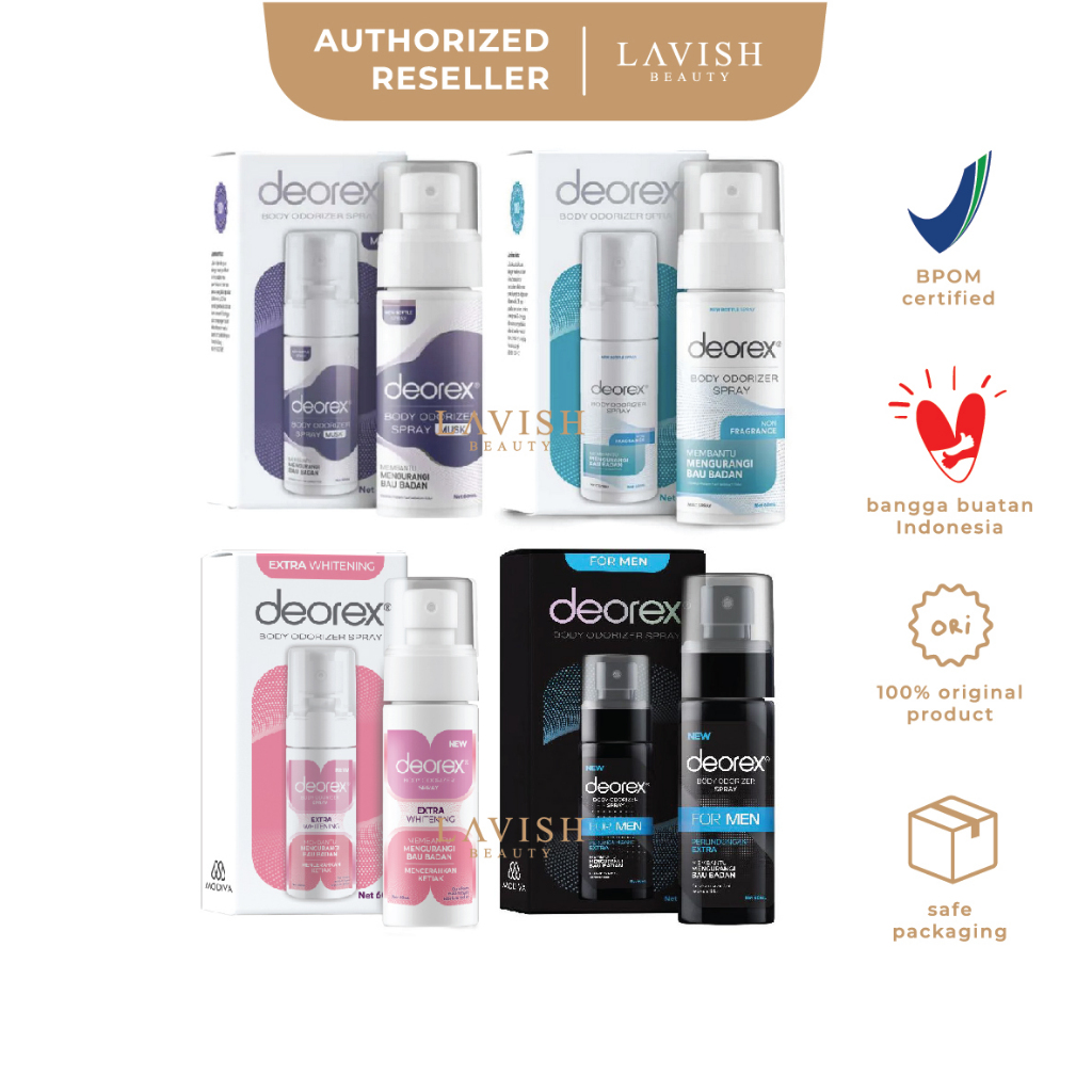 Jual DEOREX Body Odorizer Spray Non Fragrance // Musk Fragrance // For ...
