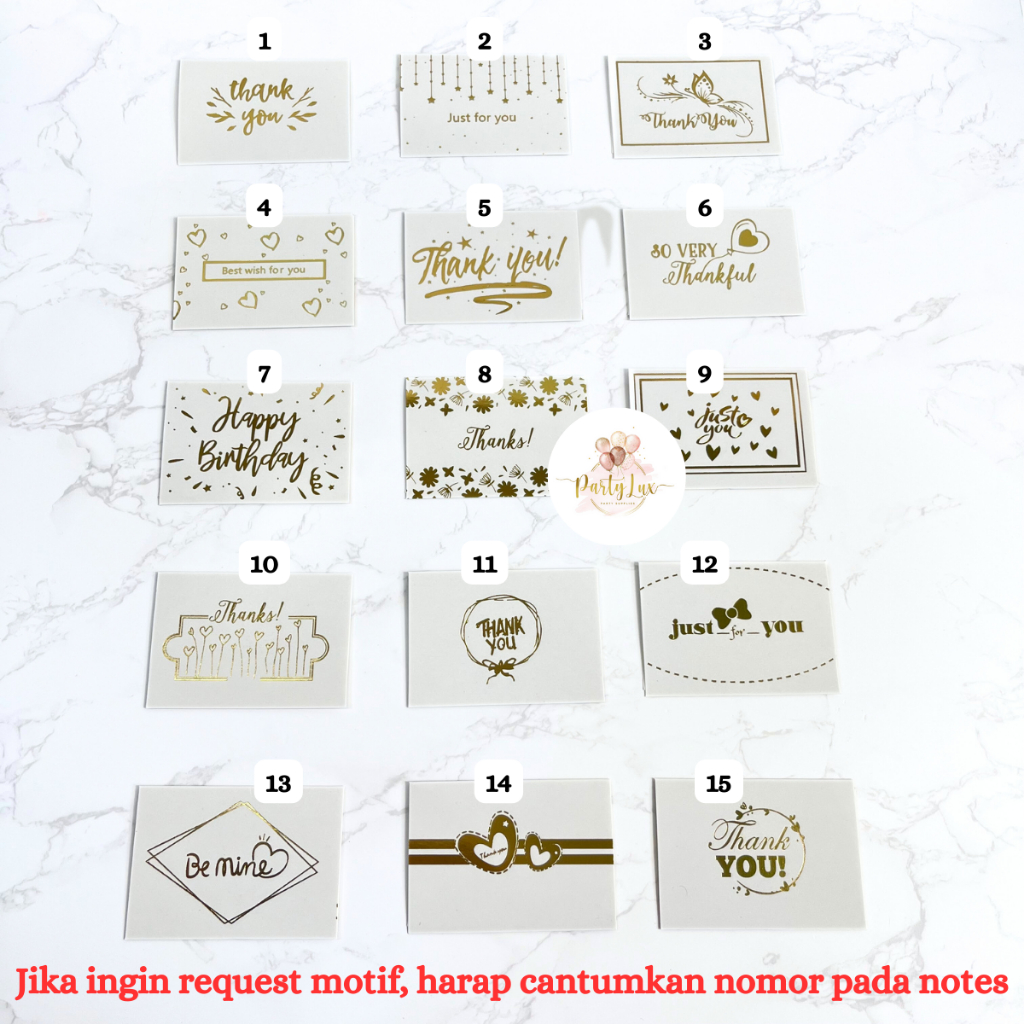 Jual Kartu Ucapan Putih Gold Aesthetic / Greeting Card Estetik / Happy ...