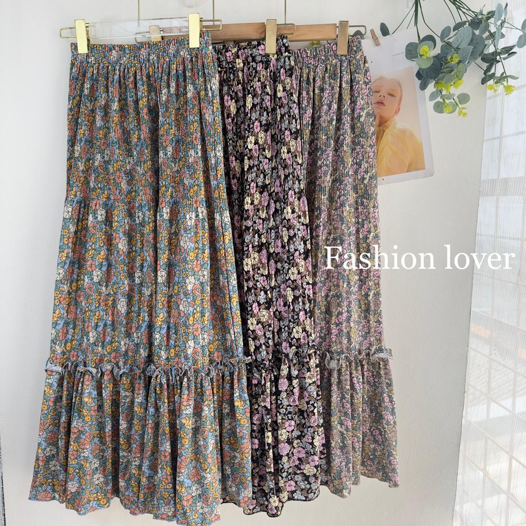 Jual ROK SERUT BAHAN HYGET PREMIUM IMPORT / ROK MOTIF BUNGA PANJANG ...