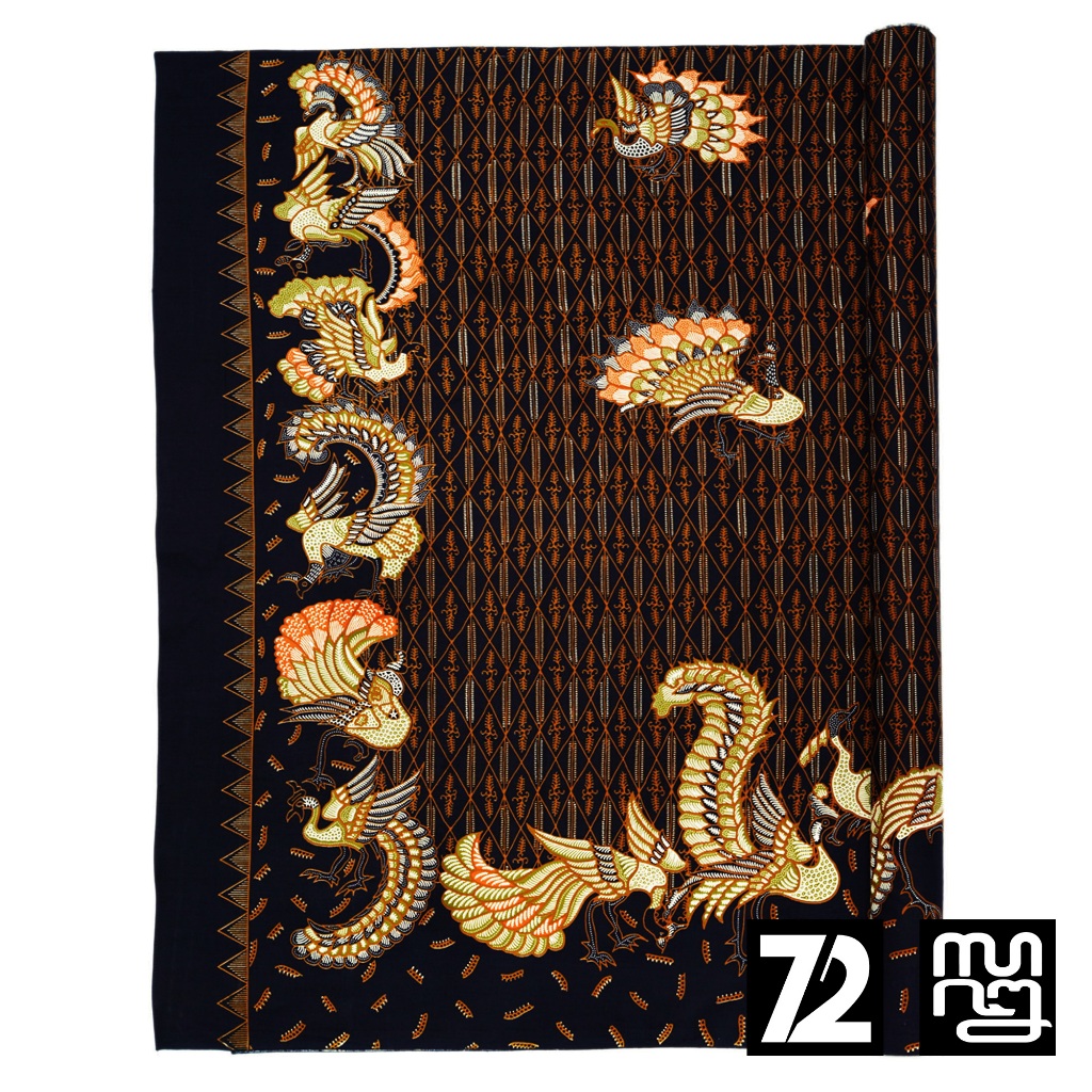 Jual KAIN BATIK KATUN Premium Motif Burung Warna Hitam Earthy Brown ...