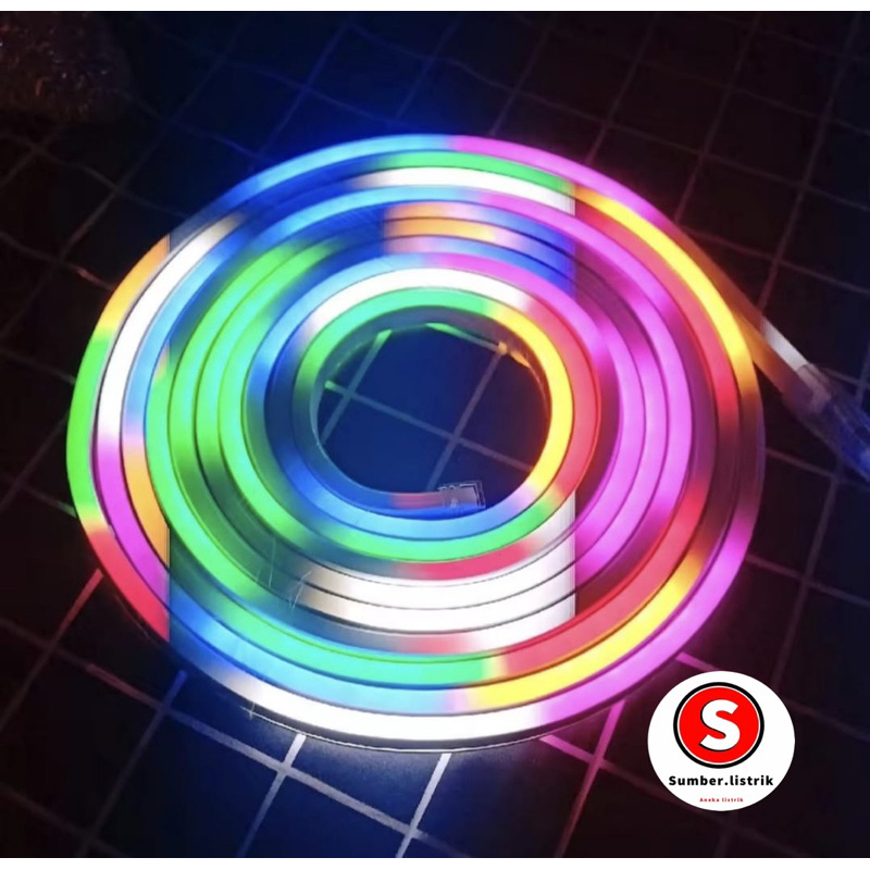 Jual Lampu Led Neon Flex Rgb 220v 5m Flexible Sign Led / Lampu Selang ...