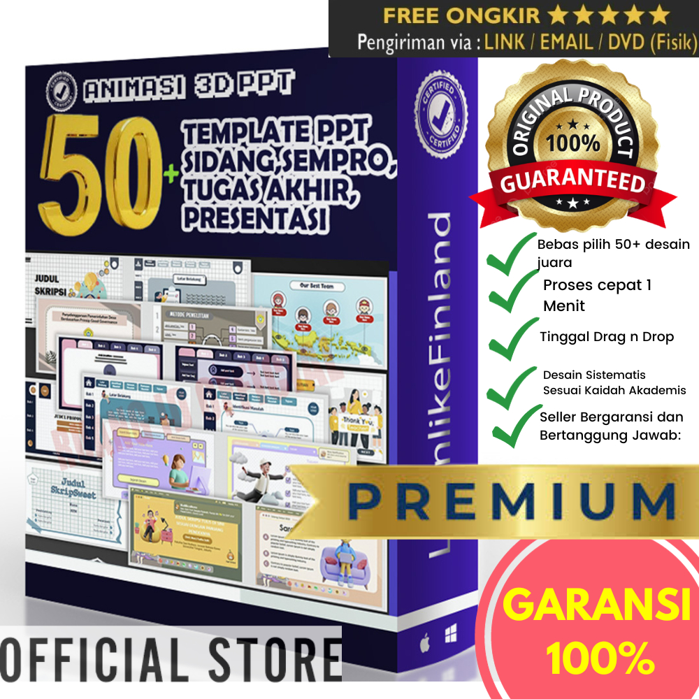 Jual Template PPT Animasi 3D Premium untuk Sempro & Sidang TA - Desain ...