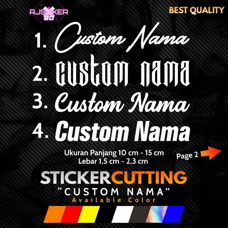 Jual Sticker Cutting Nama / Sticker Variasi Motor / Sticker Variasi ...