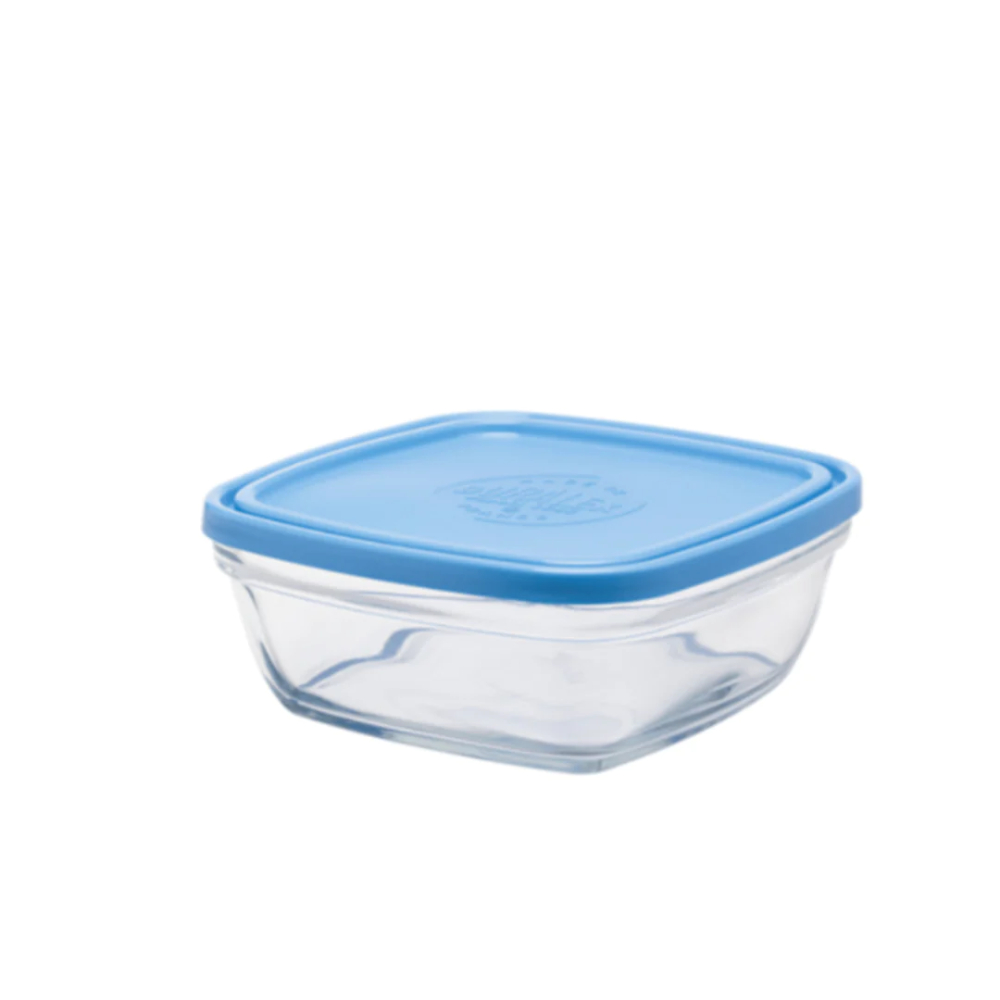 Jual Duralex Clear Freshbox Square Bowl with Blue Lid 17 cm 1150 ml ...