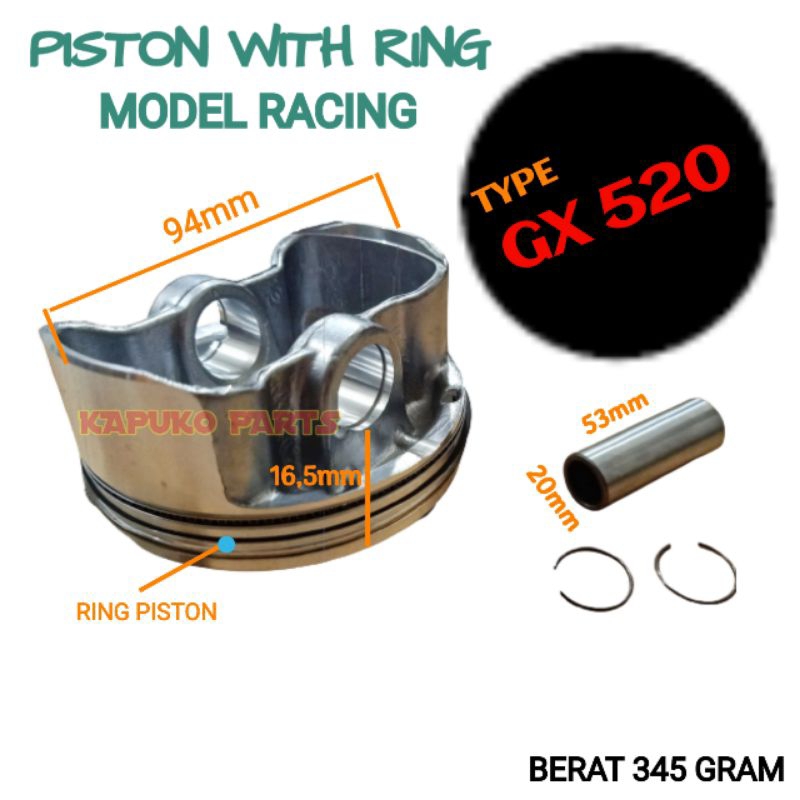 Jual GX 520 PISTON ASSY RACING STD UNTUK MESIN PENGGERAK MODEL HONDA | Shopee Indonesia