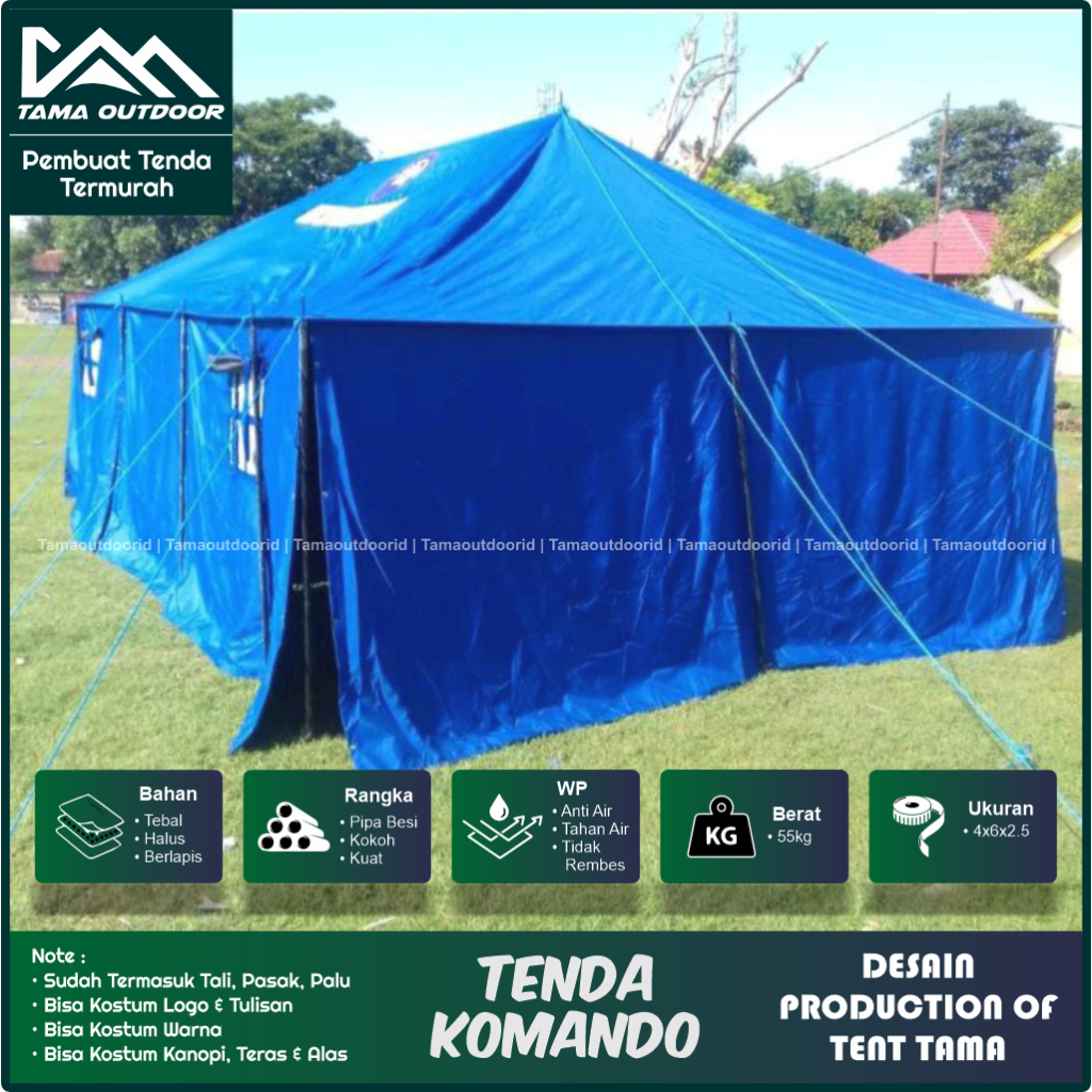 Jual Tenda Regu Komando 4M x 6M - TNI Camping Kesehatan | Barrak ...