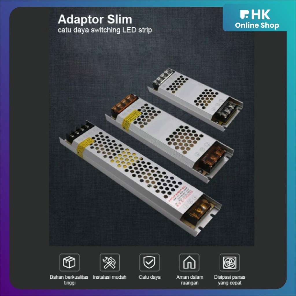 Jual HK-Power Supply Adaptor Switching LED 12V Adaptor CCTV / Travo 12V ...