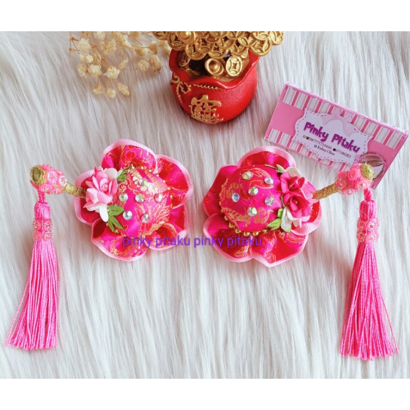 Jual Jepit Rambut CNY Imlek / pita Rambut Anak Merah/ Jepit Rambut ...