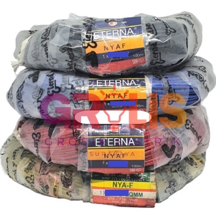 Jual Kabel Eterna NYAF 1x4 Roll 100 Meter Kabel Listrik 1 Tembaga Kawat Serabut 4 mm | Shopee ...