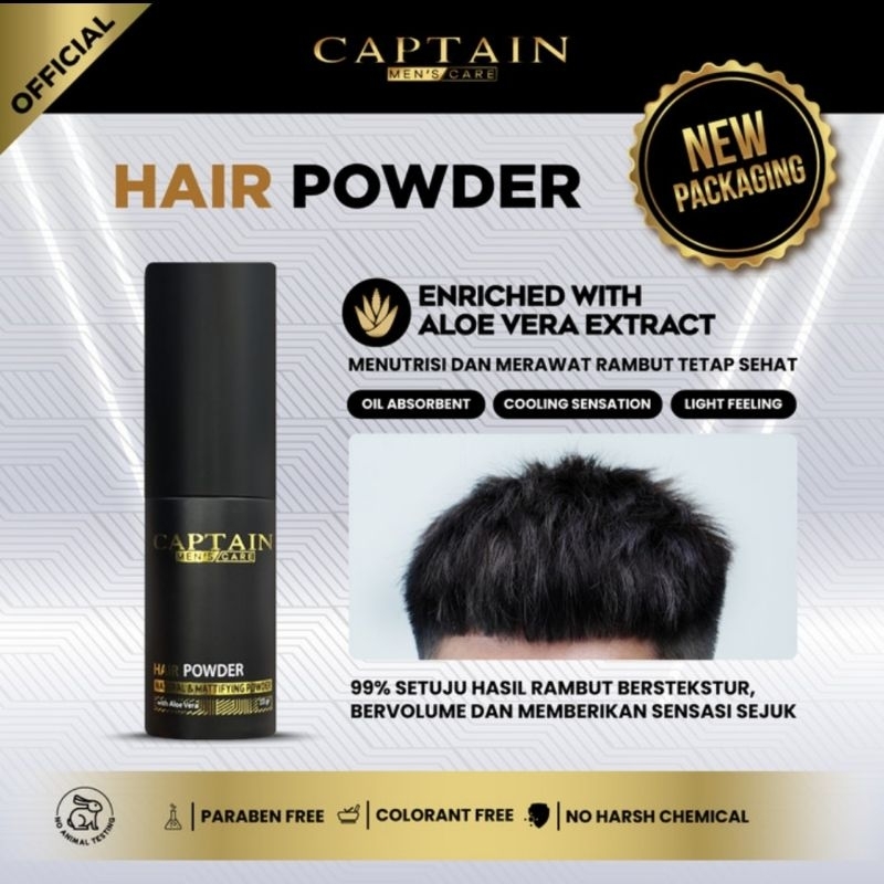 Jual NEW CAPTAIN HAIR POWDER SPRAY with Aloe Vera FREE SISIR | Shopee ...