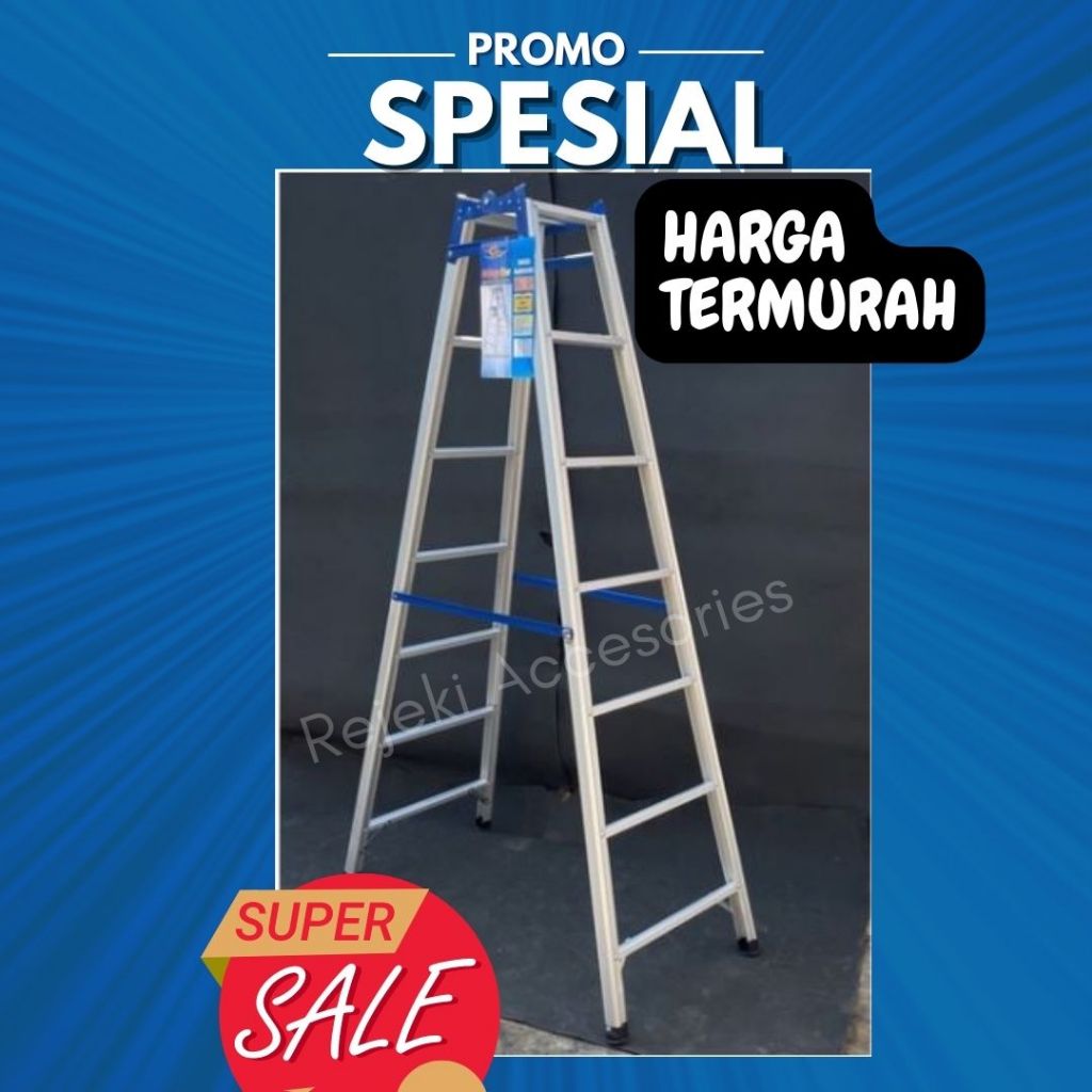 Jual Tangga Lipat Aluminium 2,5m/ 3m (Khusus Cargo) | Shopee Indonesia