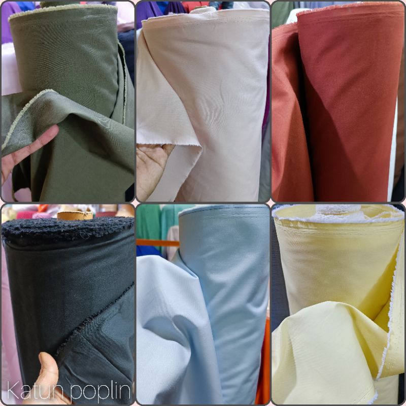 Jual BAHAN KAIN KATUN POPLIN POLOS ( HARGA UNTUK 0,5 METER ) | Shopee ...