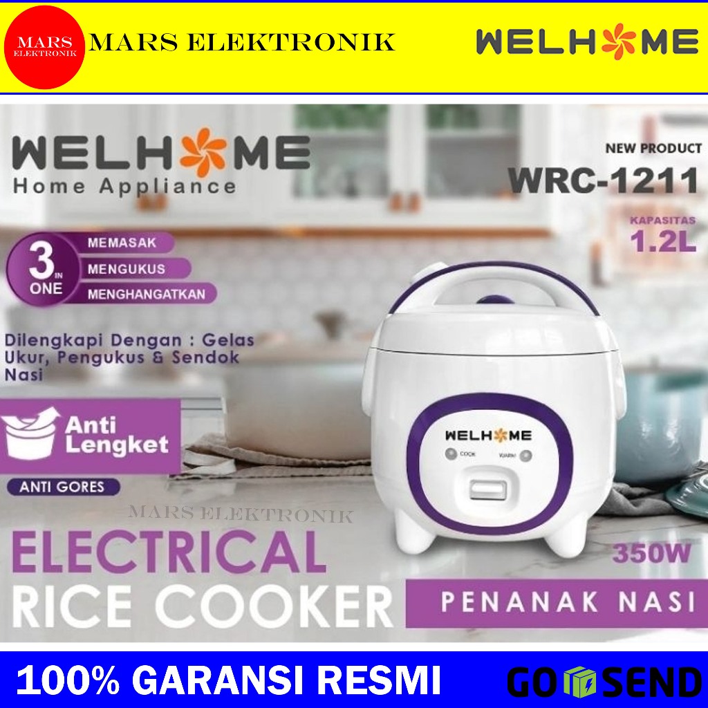 Jual RICE COOKER WELHOME MINI WRC-1211 - MAGIC COM 1.2 LITER ...