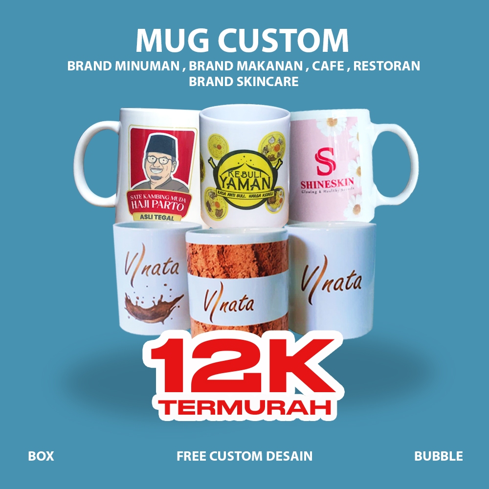 Jual MUG GELAS CUSTOM MURAH PRODUK BRAND MINUMAN MAKANAN / RESTORAN ...