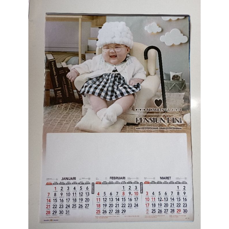 Jual kalender triwulan tahun 2024 + sablon 4 warna + film (200 pcs ...