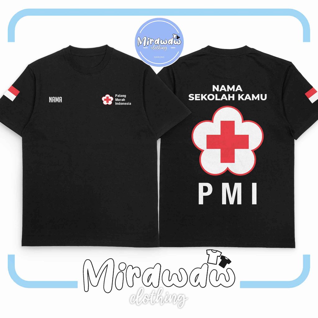Jual Kaos Baju PMI Palang Merah Indonesia V2 Gratis Nama Kamu dan Nama ...