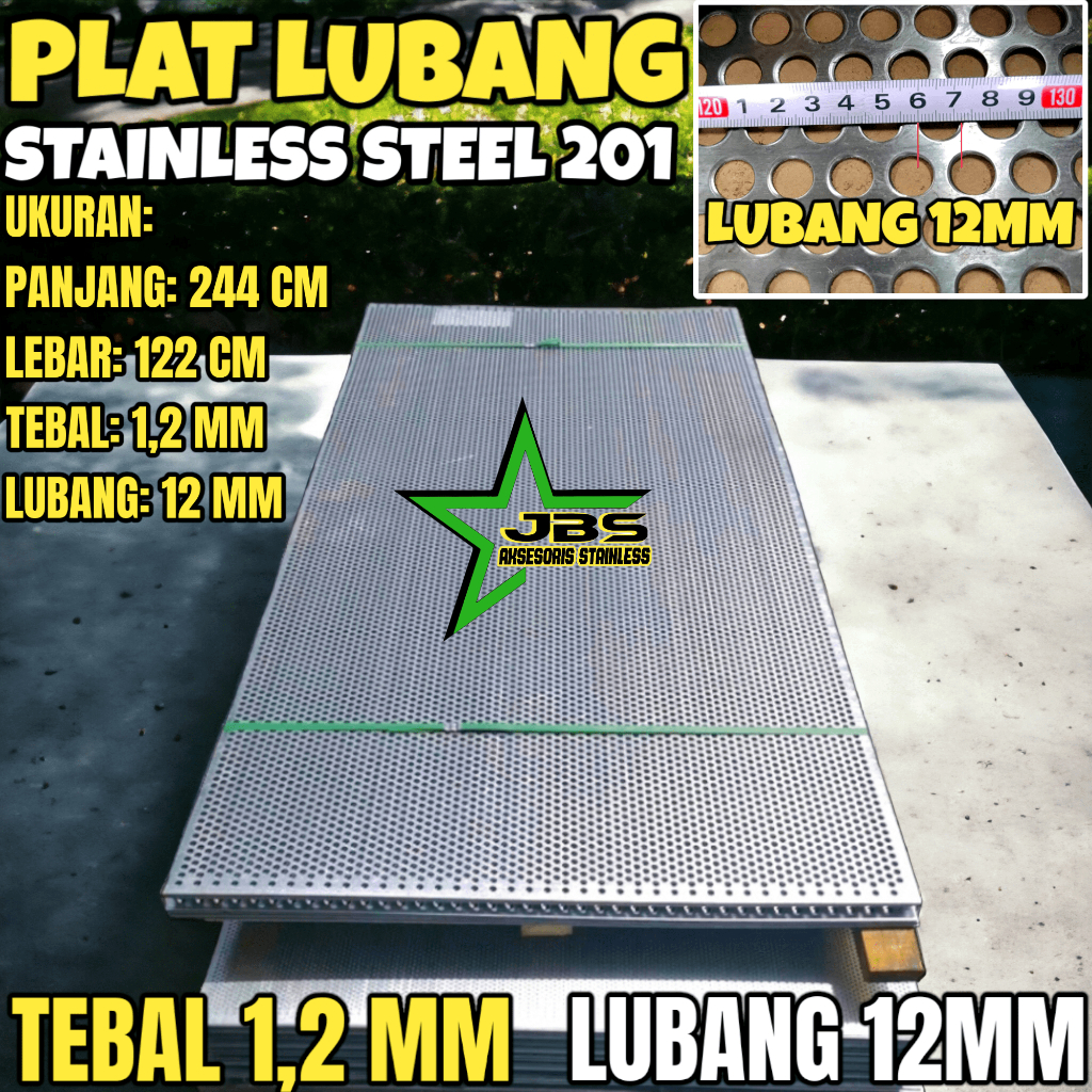 Jual PLAT LUBANG 122CMX244CM T 1,2MM LB 12MM STAINLESS 201- PLAT ...