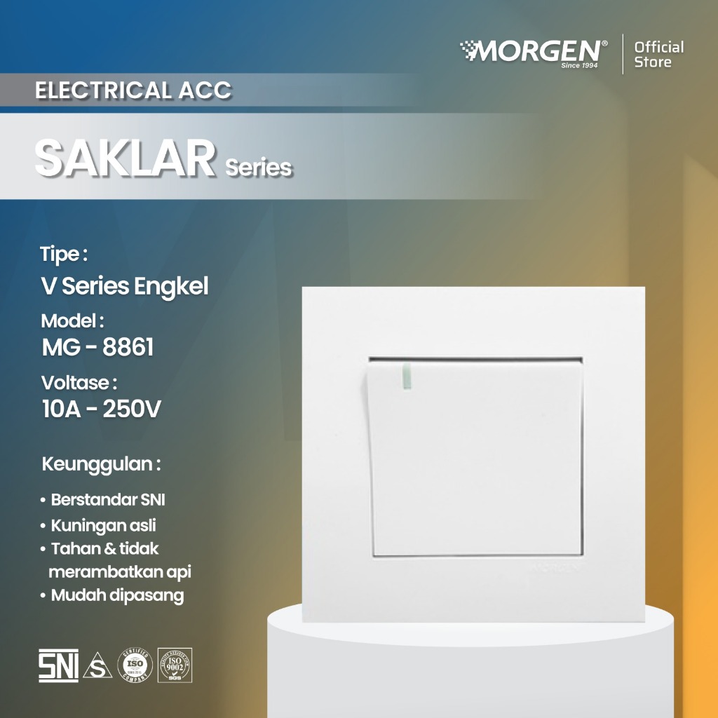Jual Saklar Engkel MORGEN Saklar Tunggal MORGEN TIPE VIVACE MG8861 V ...