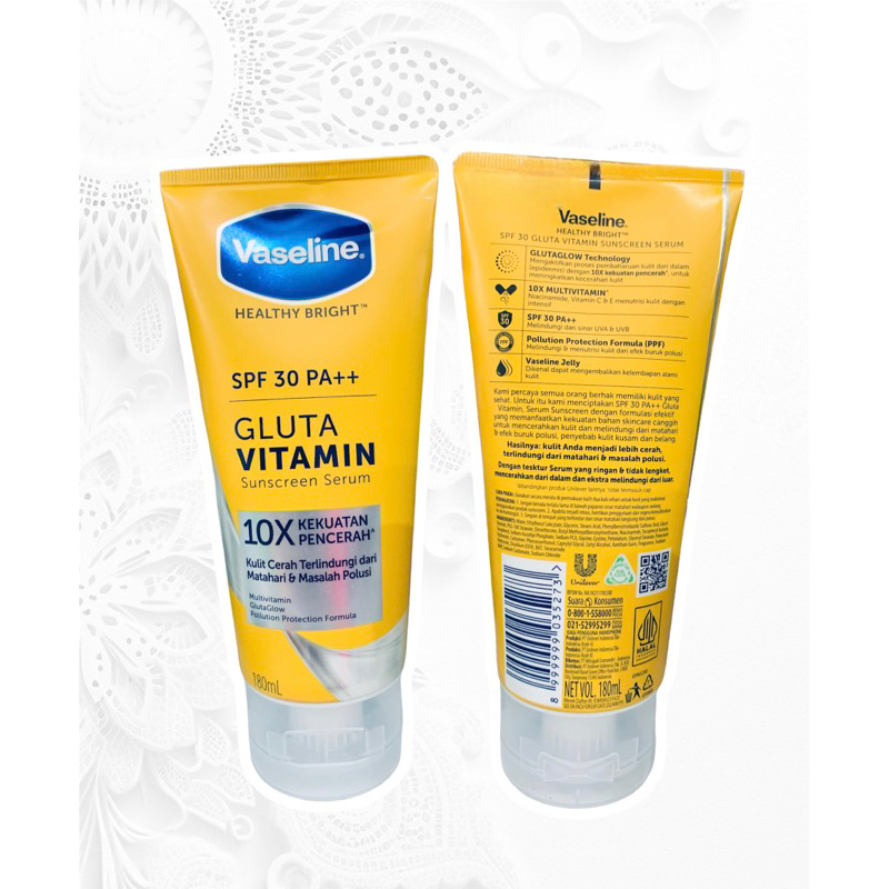 Jual VASELINE SUNSCREEN SERUM GLUTA SPF 30 PA++ 180ml | Shopee Indonesia
