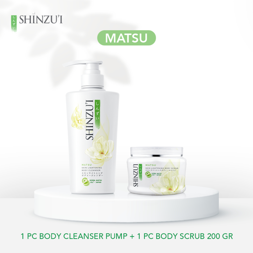 Jual Shinzui Body Cleanser Matsu Pump 480ml + Body Scrub Matsu 200gr ...