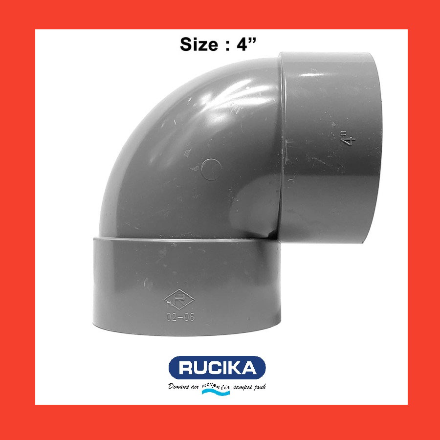Jual Sambungan Pipa Fitting Knee Knie D DL 4 " Elbow D 4 " Inch PVC Rucika | Shopee Indonesia