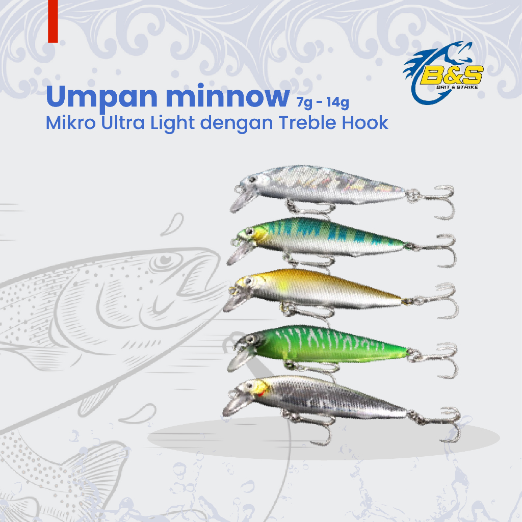 Jual Lurekiller Umpan Pancing Minnow 7g/10g/14g umpan casting minnow ...