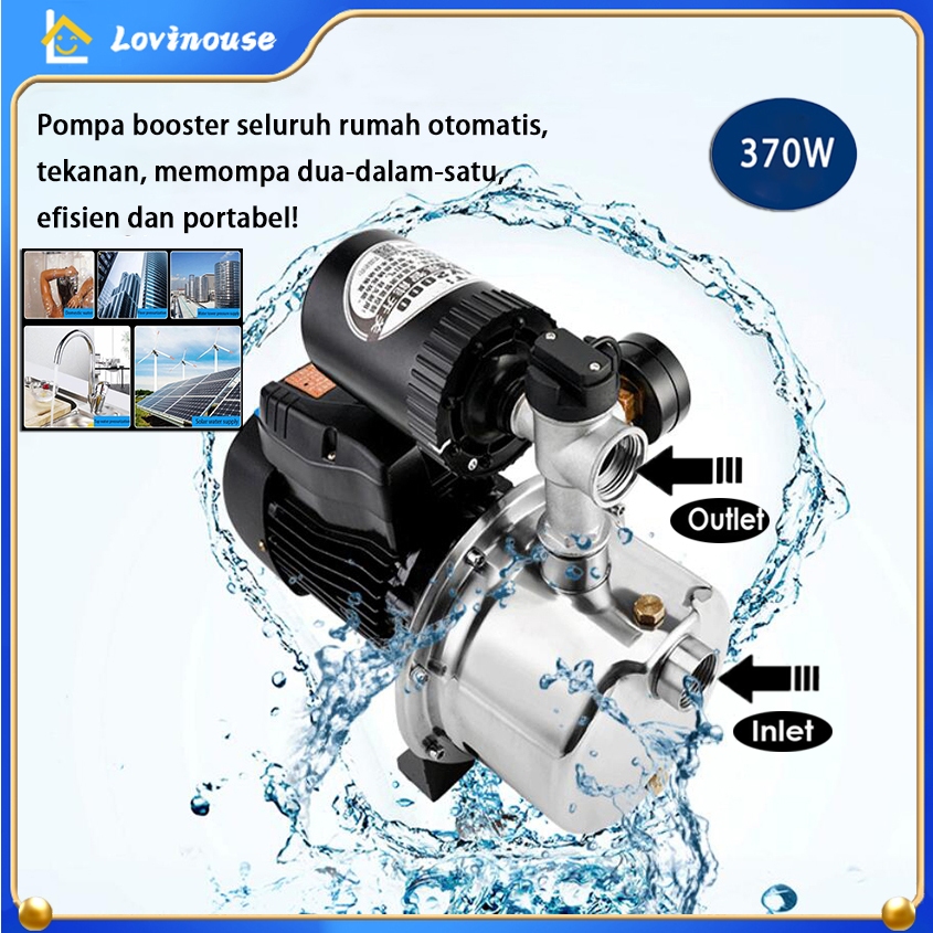 Jual Mesin Pompa Air JET PUMP Otomatis 370Watt 304 Stainless Steel Mesin Pendorong Air Shower ...