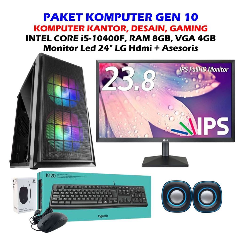 Jual CPU KOMPUTER KANTOR GEN 10 CORE i5-10400F - PAKET KOMPUTER GAMING INTEL CORE i5-10400F GEN ...