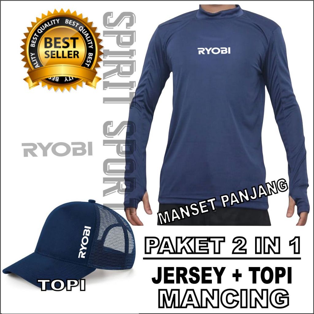 Jual Paket Murah Hemat isi Topi Mancing dan Jersey mancing Pelindung ...