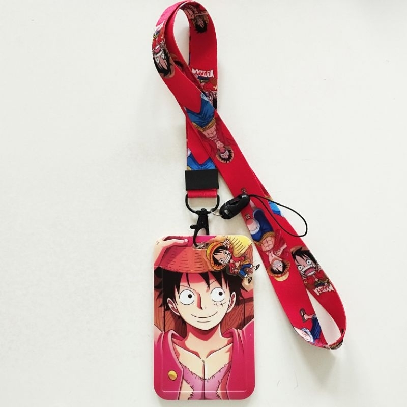 Jual Luffy One Piece ID Card Holder Lanyard Name Tag Gantungan Kalung ...