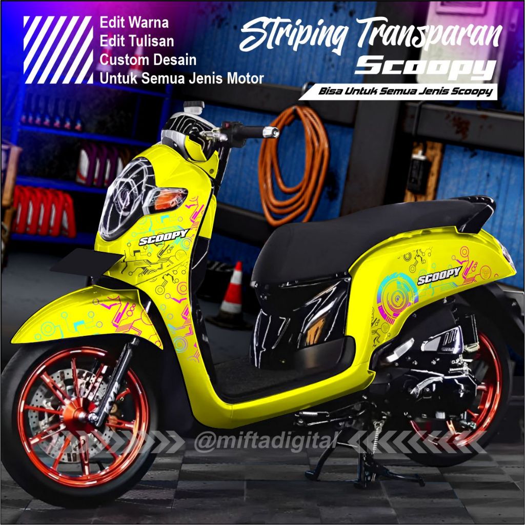 Jual Striping Scoopy Transparan ESP FI NEW Striping Scoopy 2016 , 2018 ...
