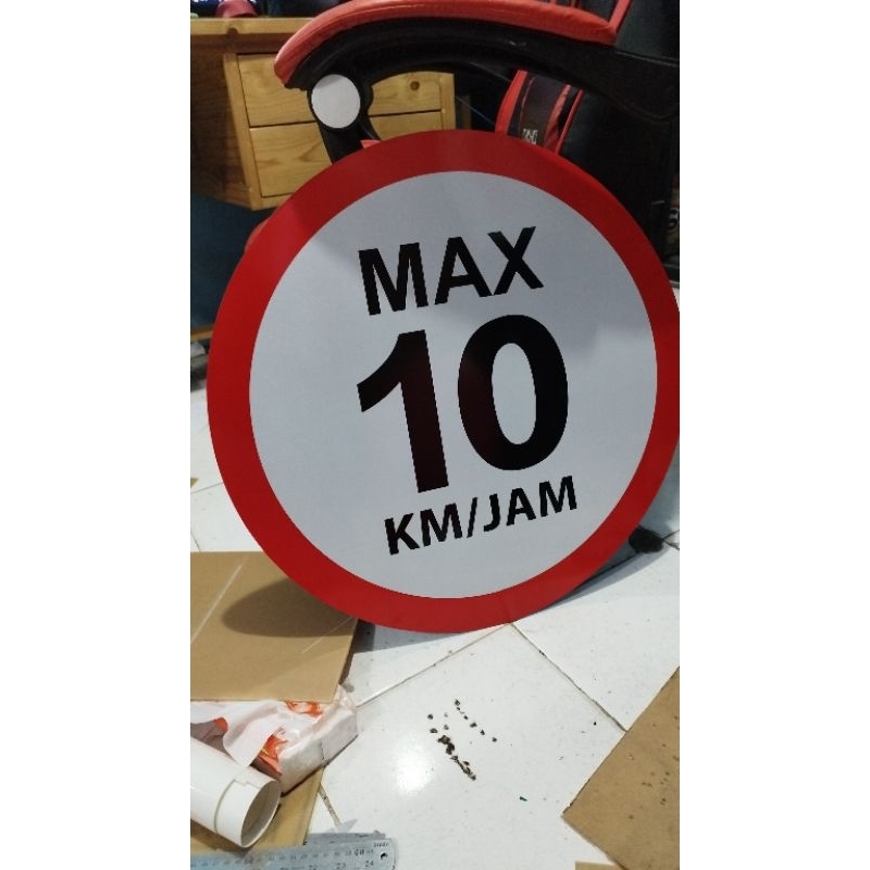 Jual PLAT RAMBU SIGN KECEPATAN MAXIMAL 10,20KM DIAMETER 60CM | Shopee ...