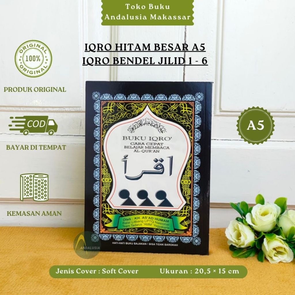 Jual Buku Iqro Hitam Besar A5 Kertas CD - Iqra Bundel 1 Sampai 6 ...