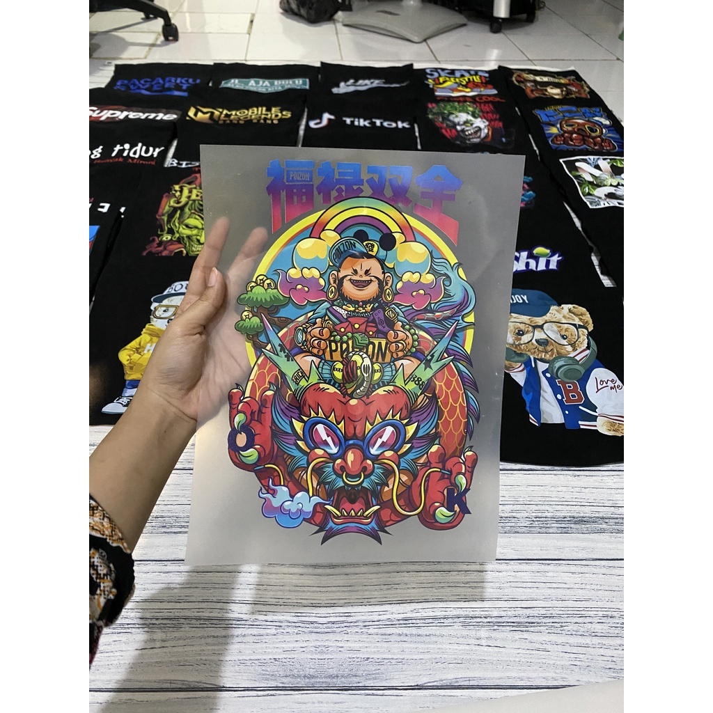 Jual Cetak Sablon Setrika DTF Custom Gambar Kaos Satuan 6 Pass Printing ...