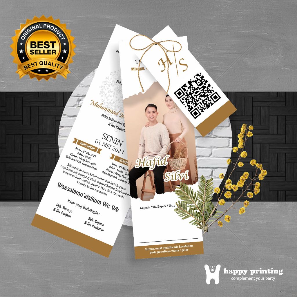 Jual Undangan Pernikahan 3 Lembar + Tali B FREE (Plastik, Desain ...