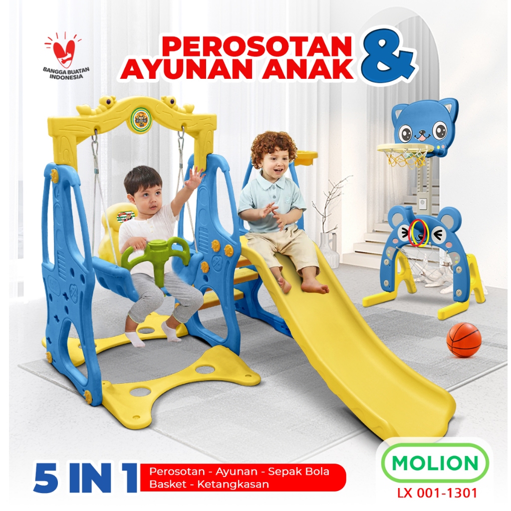 Jual MOLION SNI Perosotan Ayunan Set Karakter Mainan Seluncuran Anak 5 ...