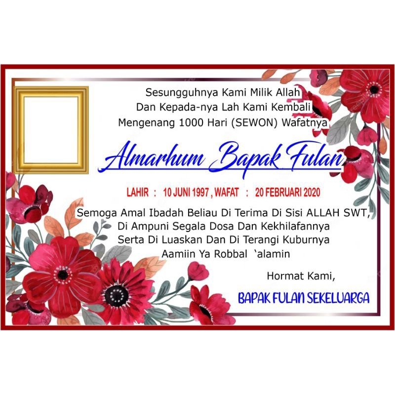 Jual Sticker Mengenang Wafat | Sticker 40 , 100 , 1000 hari , 1 tahun ...