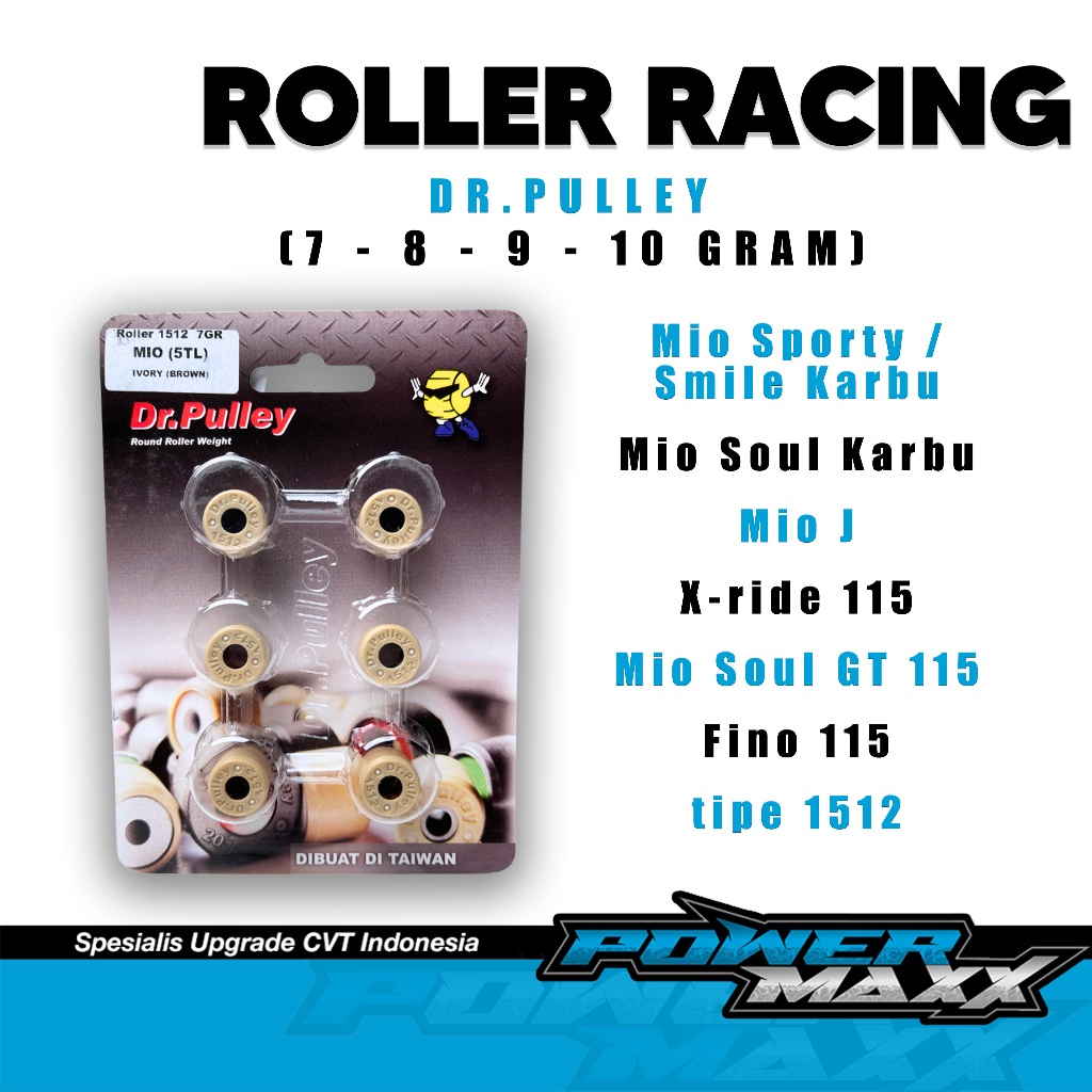 Jual Roller Dr Pulley Mio Karbu Roller Racing Mio J X ride 115 Soul GT tipe 1512 Roller racing 7 ...