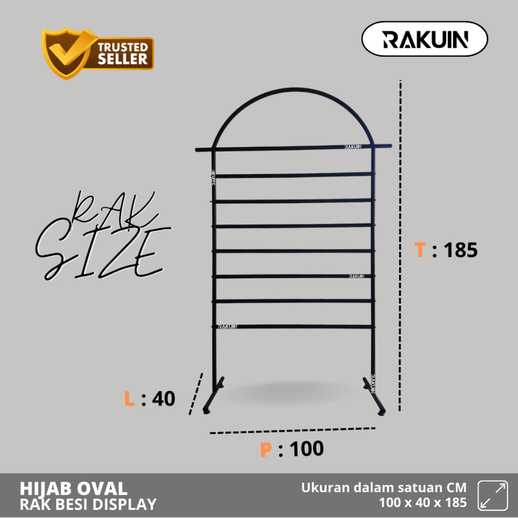 Jual RAK HIJAB OVAL - GANTUNGAN JILBAB BESI KOKOH & MINIMALIS / RAK ...