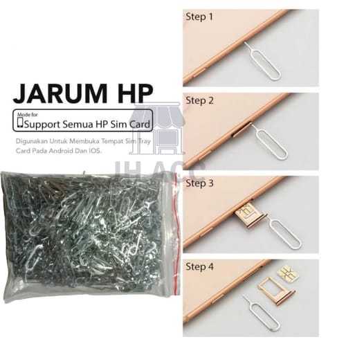 Jual JH JARUM SIMCARD EJECTOR 1 BUNGKUS ISI 1000 ORIGINAL JARUM NOOSY ...
