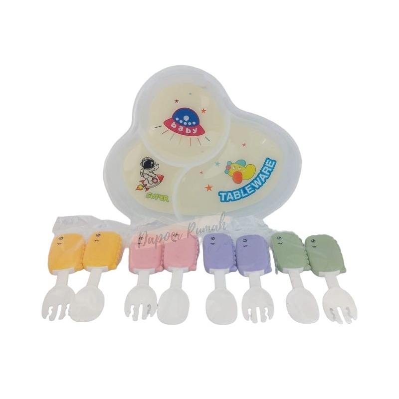 Jual PIRING MAKAN SET ANAK/PIRING SENDOK GARPU ANAK/ALAT MAKAN BALITA ...