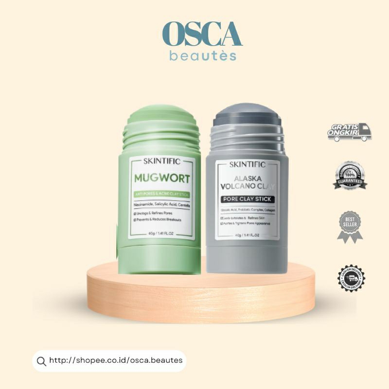 Jual SKINTIFIC Mugwort dan Alaska Volcano Clay Stick 40g | Shopee Indonesia