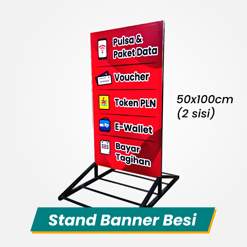 Jual Banner Tegak / Stand Banner / Plank Merk Besi Tahan Lama cocok ...