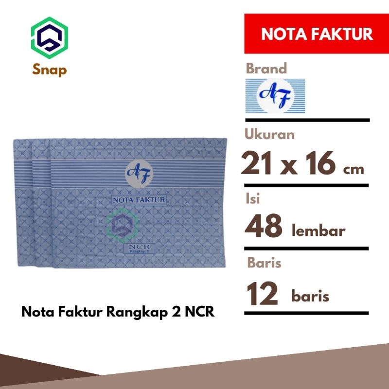 Jual Nota Faktur 2 Rangkap 2 Ply NCR 1/2 Folio AF - 1 Buku | Shopee ...