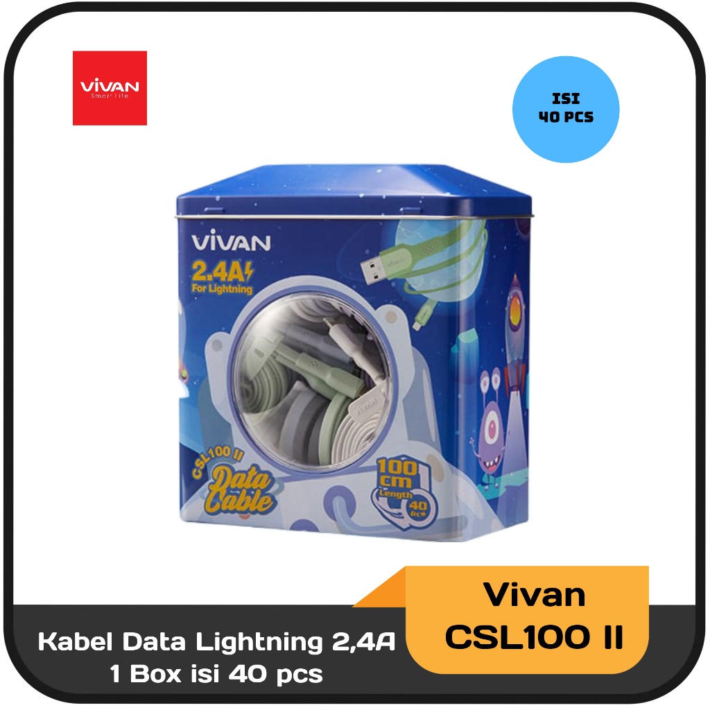 Jual Kabel Data Lightning Original Robot/Vivan Per toples/ Per Box ...